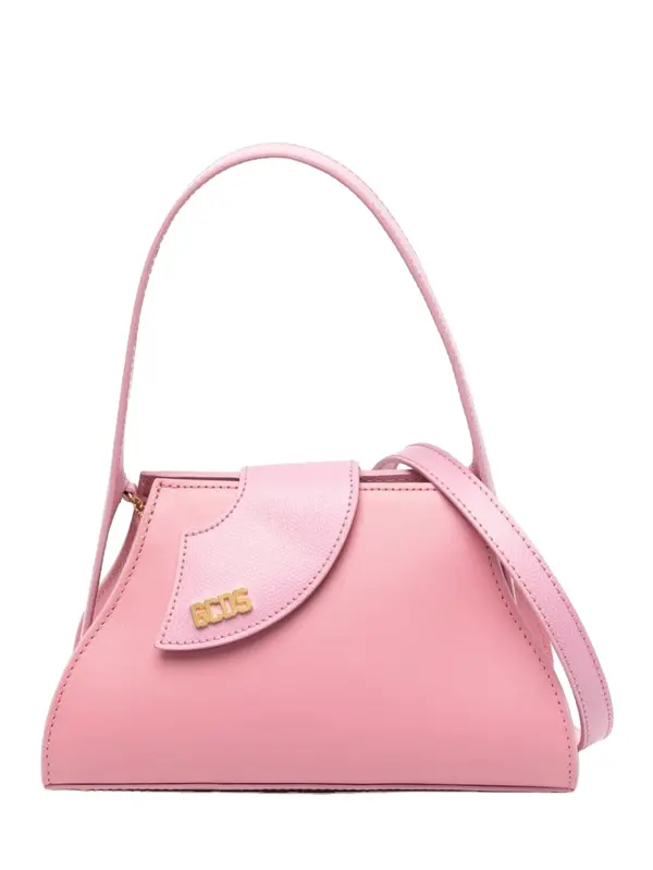 Gcds Small Logo-plaque Leather Tote Bag - Pink