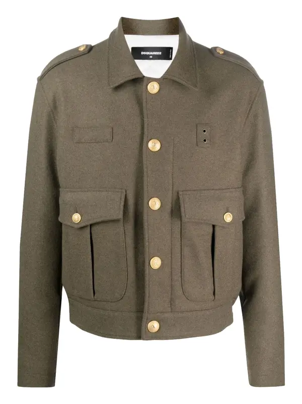 Dsquared2 Wool-blend Military Jacket - Green