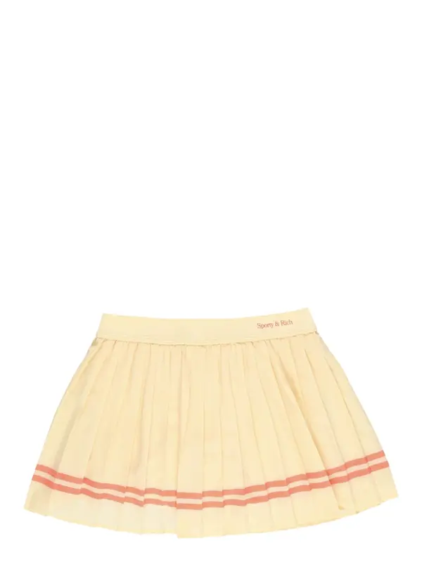 SPORTY & RICH Serif Pleated Mini Skirt - Yellow