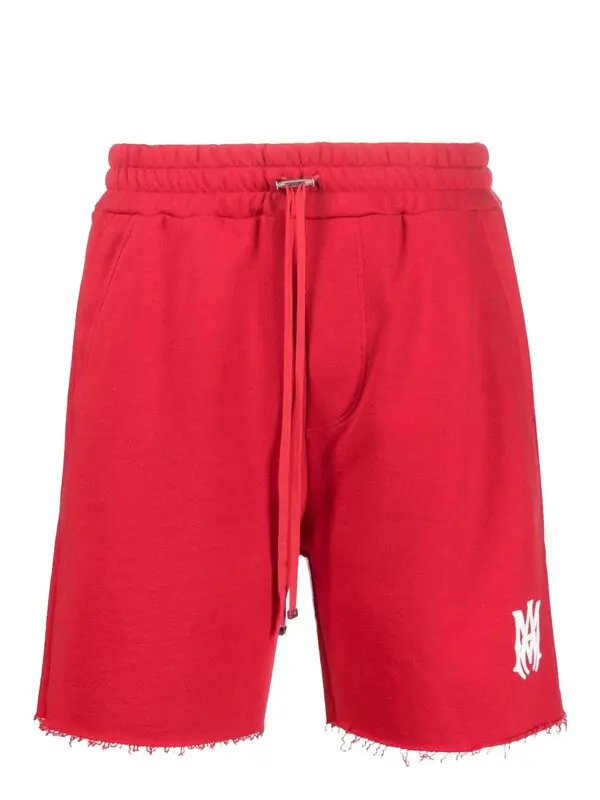 Amiri Logo-print Cotton Bermuda Shorts - Red