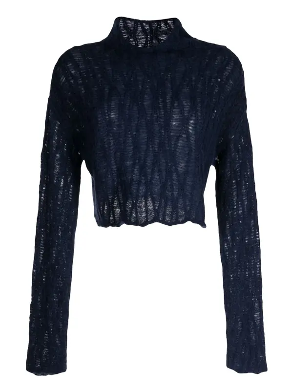 Voz Manos Cable High-neck Jumper - Blue