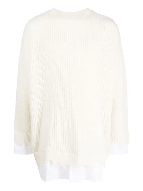 MAISON MARGIELA Layered Crochet-knit Jumper - White