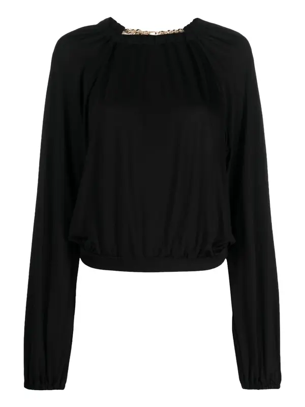 Just Cavalli Chain-link Cut-out Top - Black
