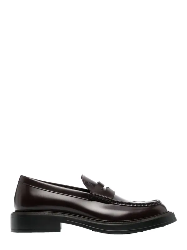 TOD'S 50mm Leather Penny Loafers - Red