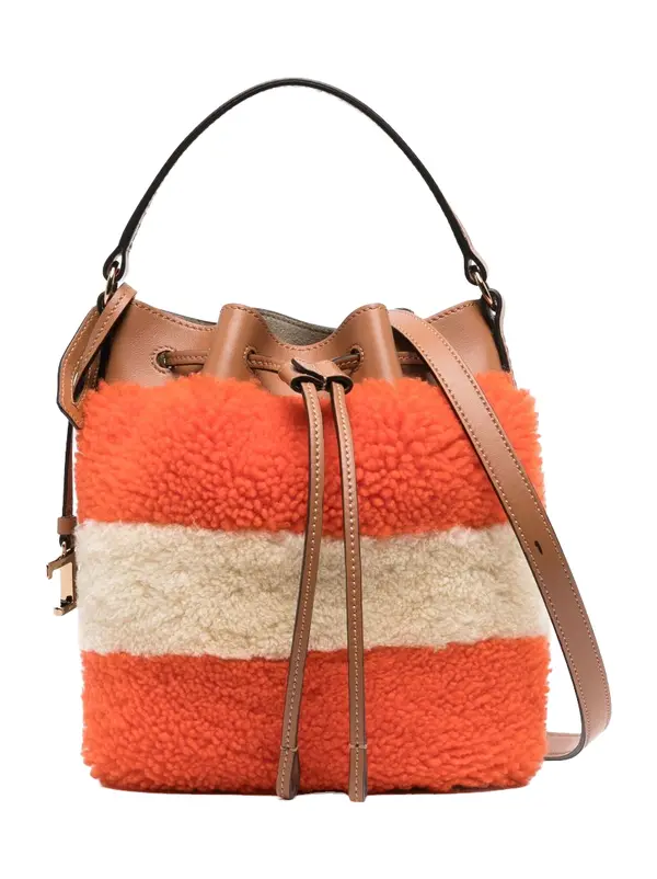 TOD'S Colour-block Fleece Bucket Bag - Orange