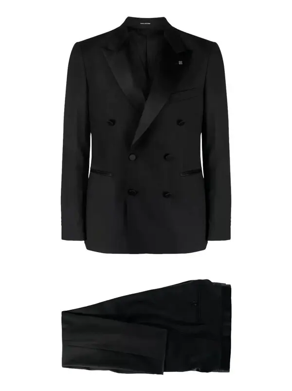 Tagliatore Double-breasted Peak-lapels Suit - Black