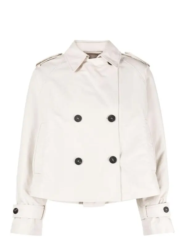 Peserico Double-breasted Trench Jacket - Neutrals