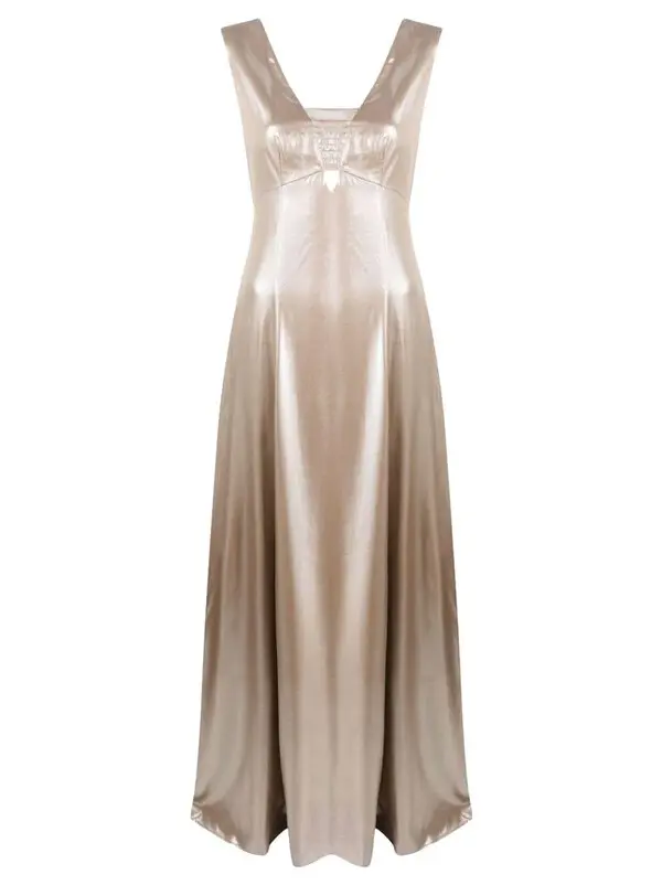 Peserico Laminated Flared Dress - Neutrals