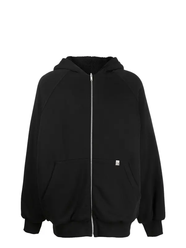 1017 Alyx 9sm Slogan-print Zip-up Hoodie - Black