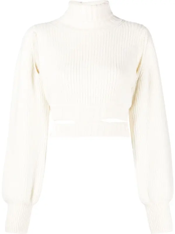 ANDREĀDAMO Roll-neck Cropped Knit Jumper - Neutrals