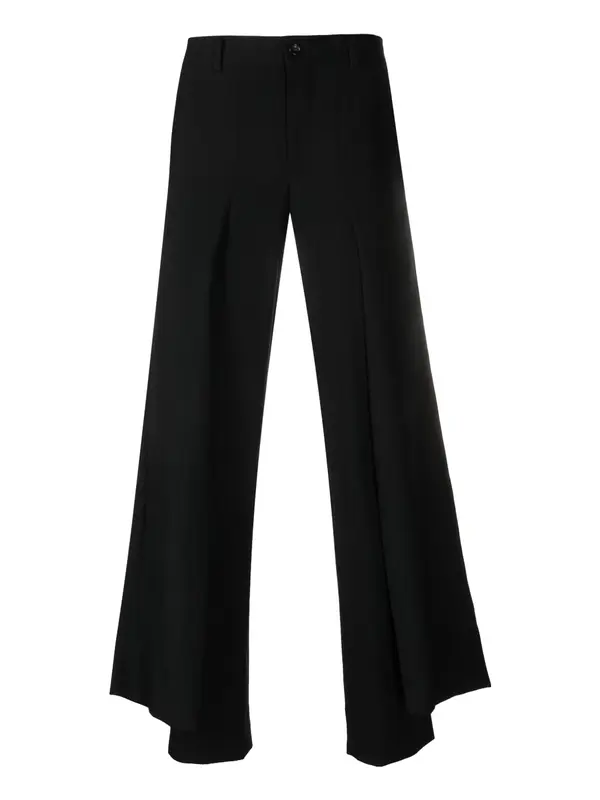 Comme Des Garçons Draped-panel Slim-fit Wool Trousers - Black