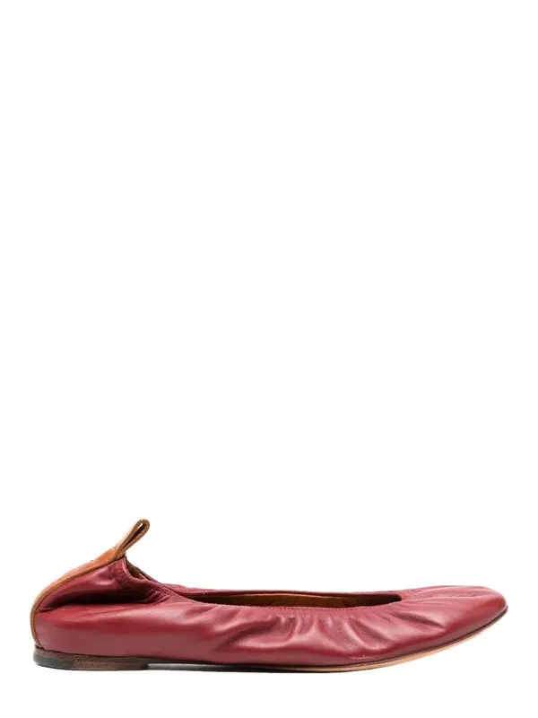 LANVIN Leather Ballerina Shoes - Red