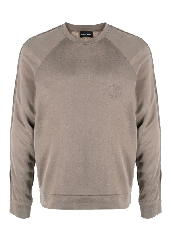 Giorgio Armani Logo-embroidered Jumper - Neutrals
