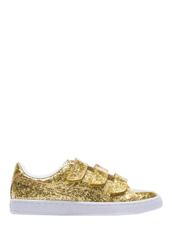 PUMA Basket Strap Glitter Sneakers - Gold
