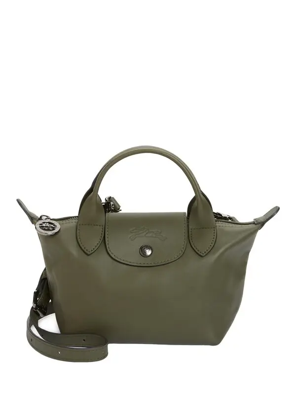 Longchamp Le Pliage Xtra Leather Top Handle Bag - Fir