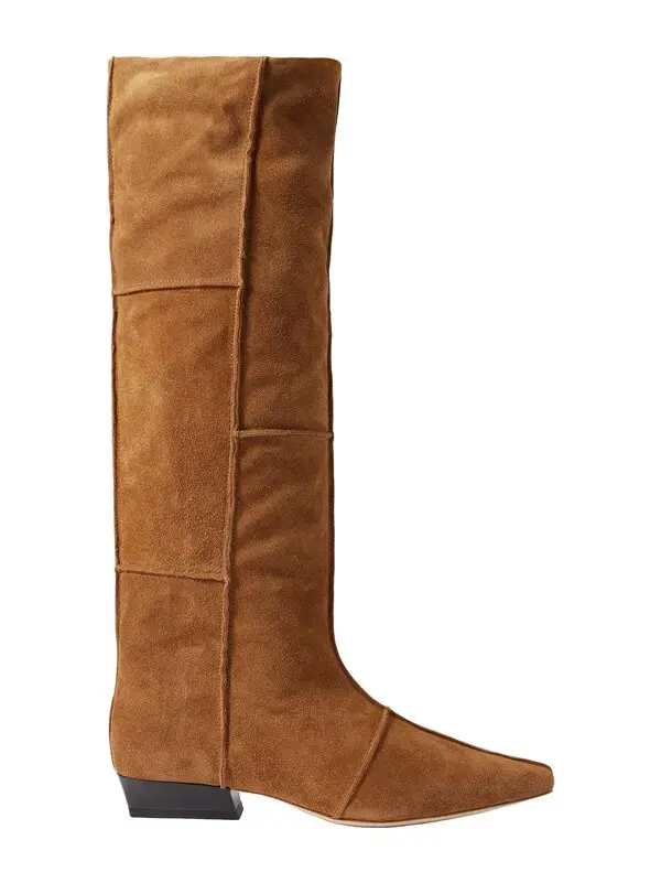 Staud Wally Suede Knee Boots - Brown
