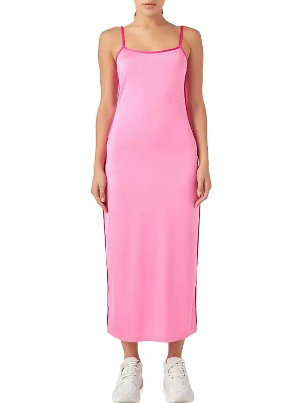 Endless Rose Contrast Binding Tank Dress - Pink/fuchsia