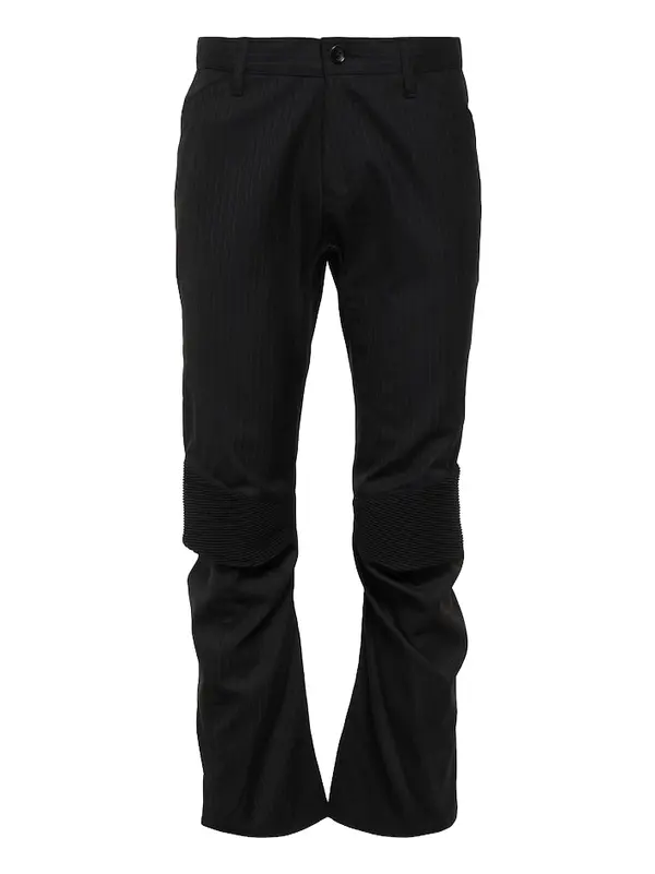 Junya Watanabe Striped Virgin Wool Trousers - Black