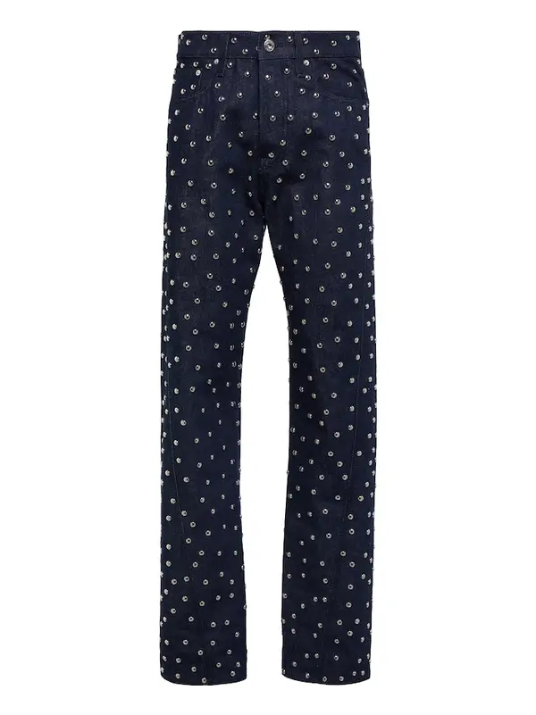 LANVIN Studded Straight Jeans - Blue