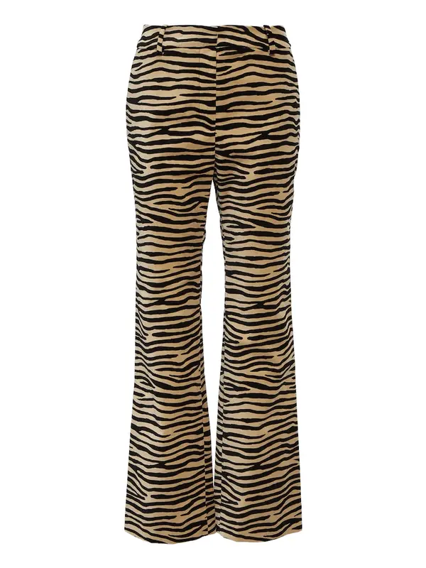 Rabanne Tiger-print Flared Pants - Multicoloured