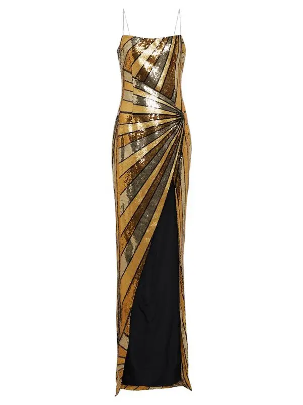 Balmain Sequined Gown - Gold