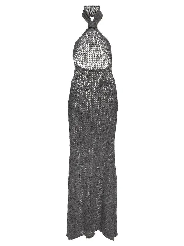 ANN DEMEULEMEESTER Halterneck Maxi Dress - Grey