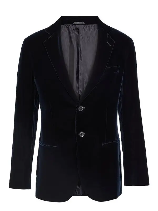Giorgio Armani Velvet Tuxedo Jacket - Blue