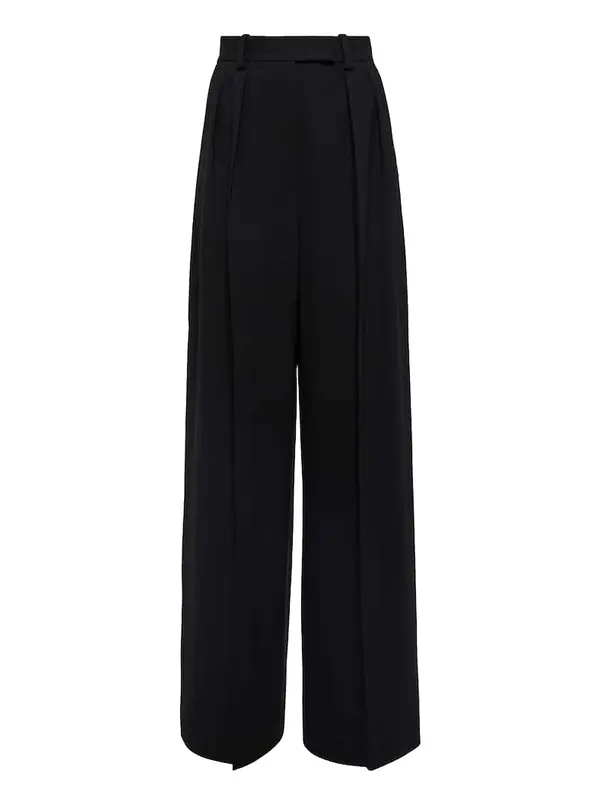 Khaite Teyana High-rise Wide-leg Pants - Black