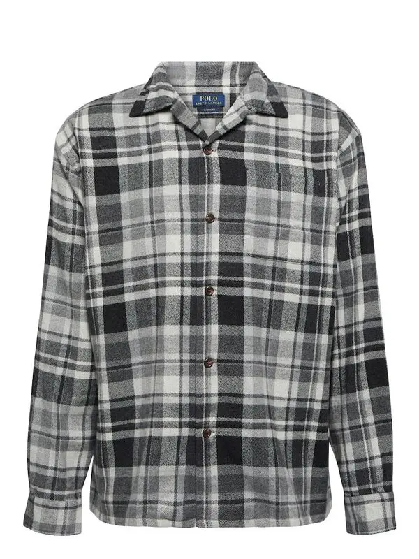 Polo Ralph Lauren Checked Cotton Flannel Shirt - White