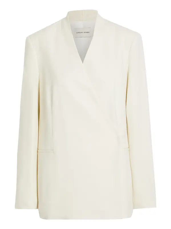 LOULOU STUDIO Sandyato Double-breasted Twill Blazer - Ivory