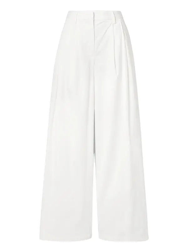 NILI LOTAN Dillon Pleated Wide-leg Pants - Ivory