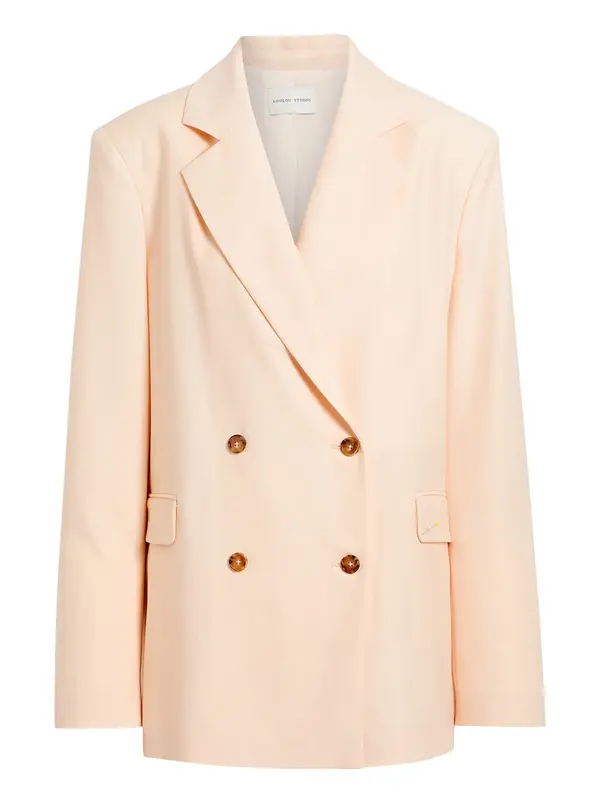 Loulou De Saison Donau Double-breasted Wool-twill Blazer - Pastel Orange