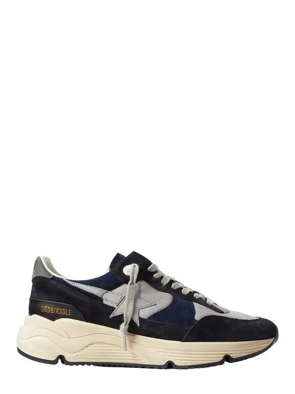 Golden Goose Leather-trimmed Mesh And Suede Sneakers - Blue