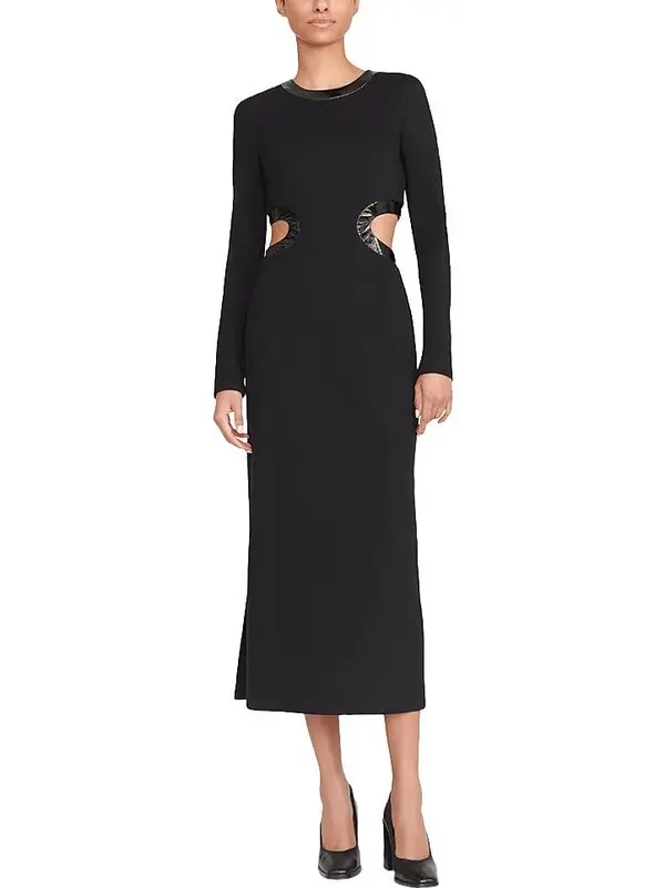 Staud Long Sleeve Dolce Dress - Black/black
