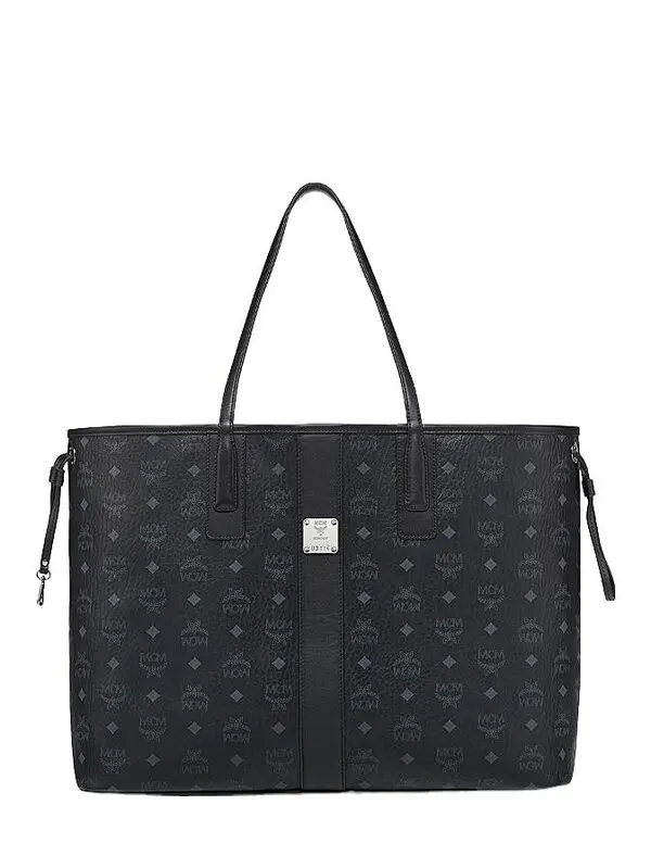 Mcm Liz Reversible Visetos Shopper - Black