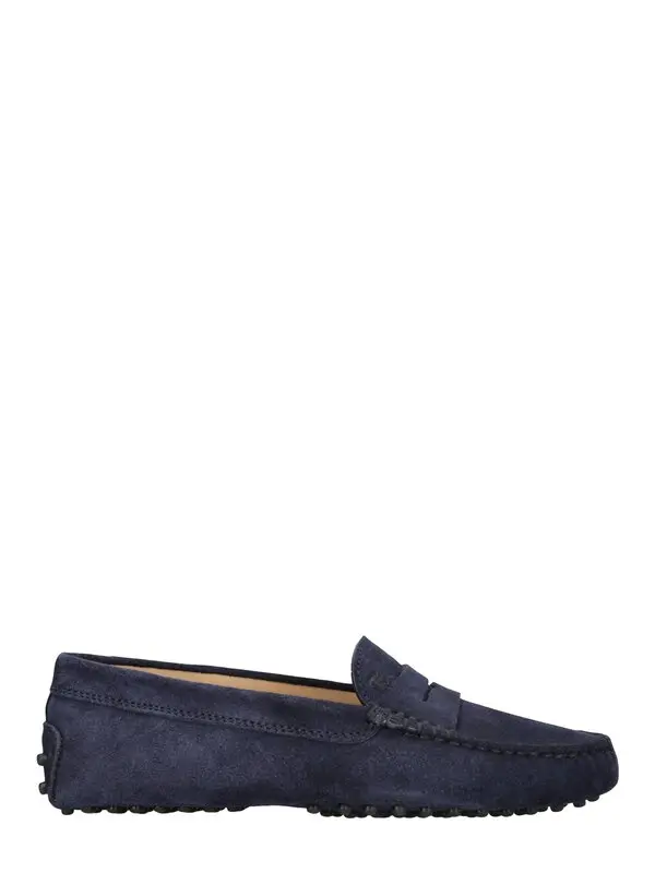 TOD'S Suede Mocassino Gommini Driving Shoes - Navy