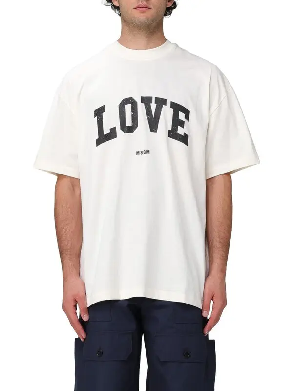 MSGM Cotton T-shirt - Cream