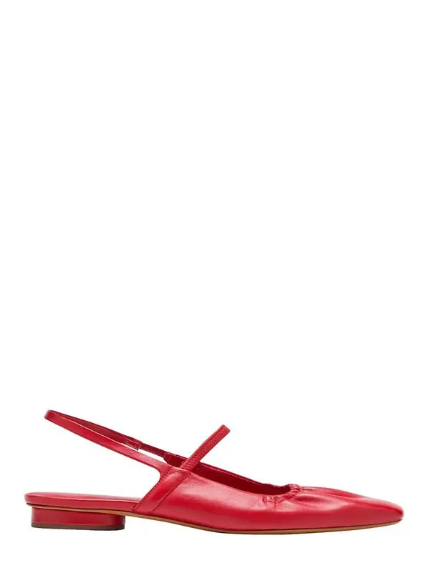 Vince Venice Leather Slingback Ballerina Flats - Crimson