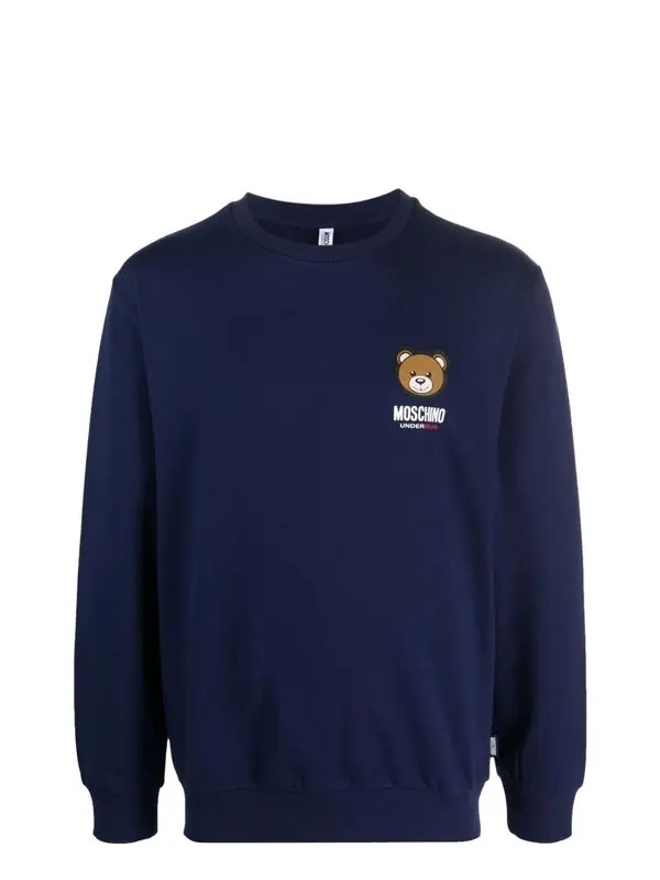 Moschino Leo Teddy-print Sweatshirt - Blue