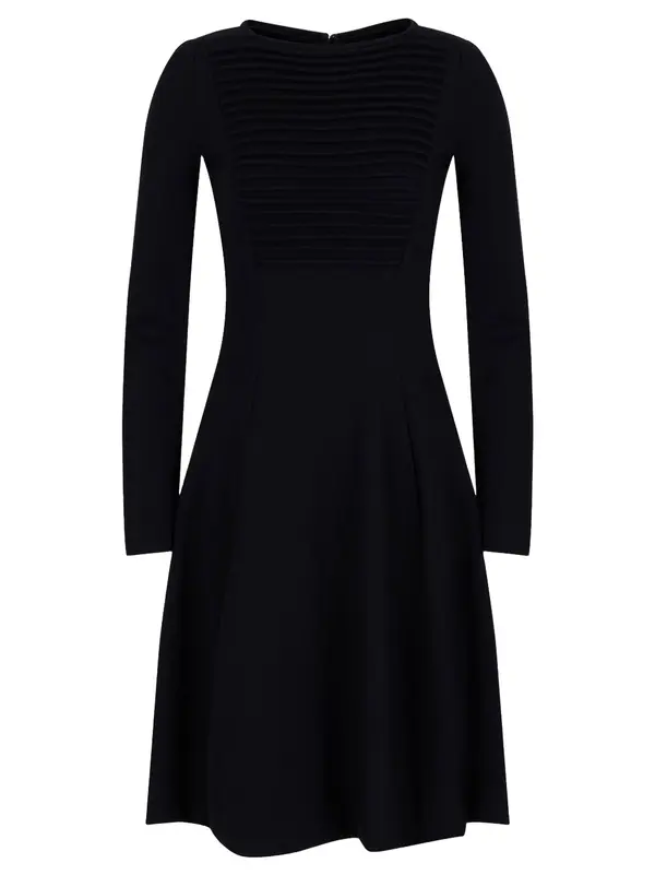 Emporio Armani Ribbed-bib Long-sleeved Dress - Black