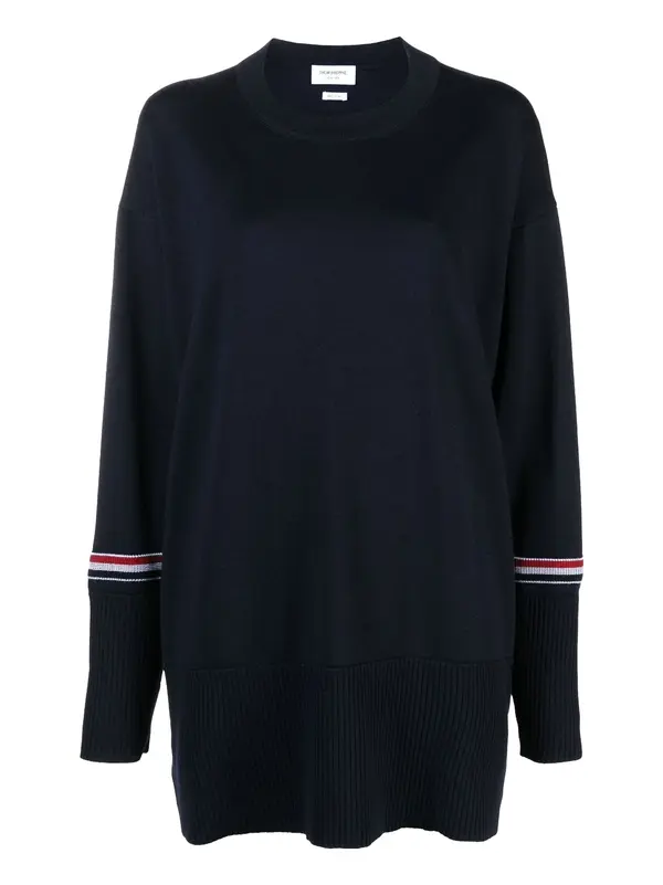 Thom Browne Crew Neck Fine-knit Jumper - Blue