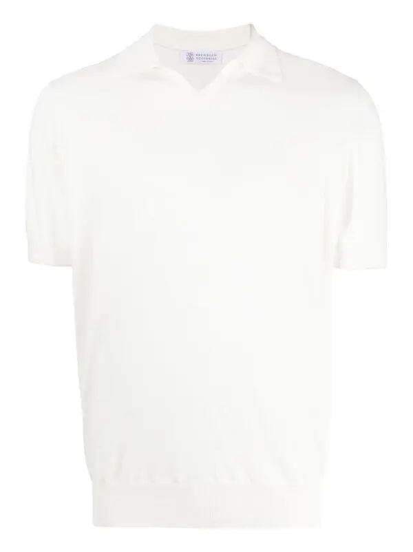 Brunello Cucinelli Fine-knit Cotton Polo - White