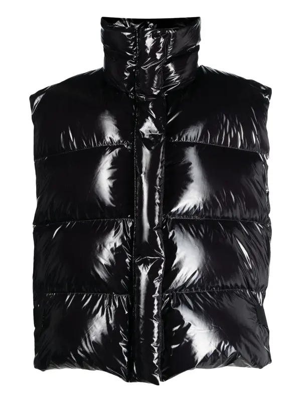 MSGM Glossy Padded Gilet - Black