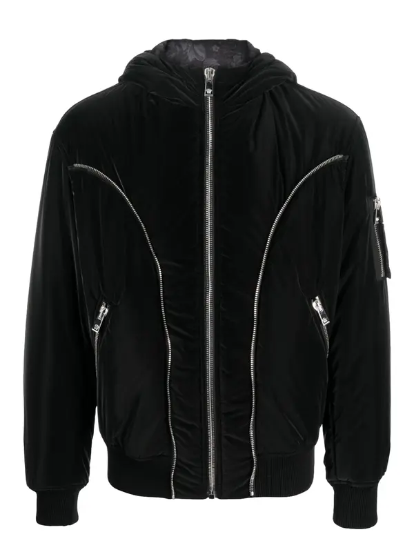 Versace Zip-detail Puffer Jacket - Black