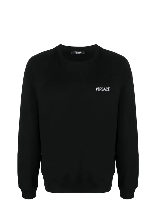 Versace Hills Cotton Sweatshirt - Black