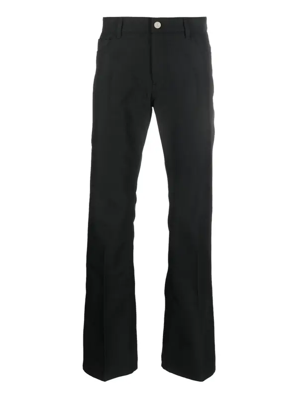 COURREGES Logo-embroidered Straight-leg Trousers - Black