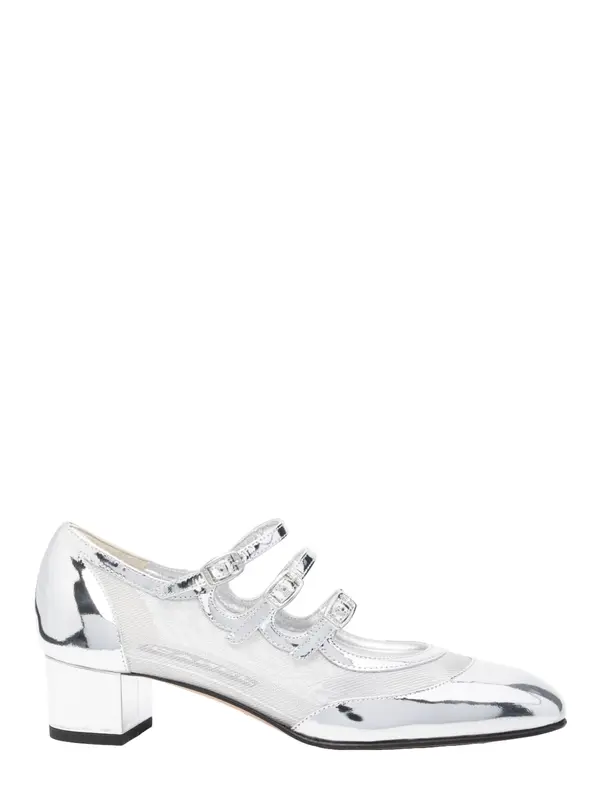 CAREL Kinight Leather Pumps - Silver