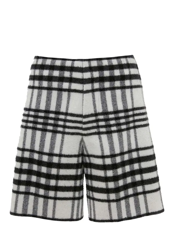 JW Anderson Tartan-check Wide-leg Shorts - White