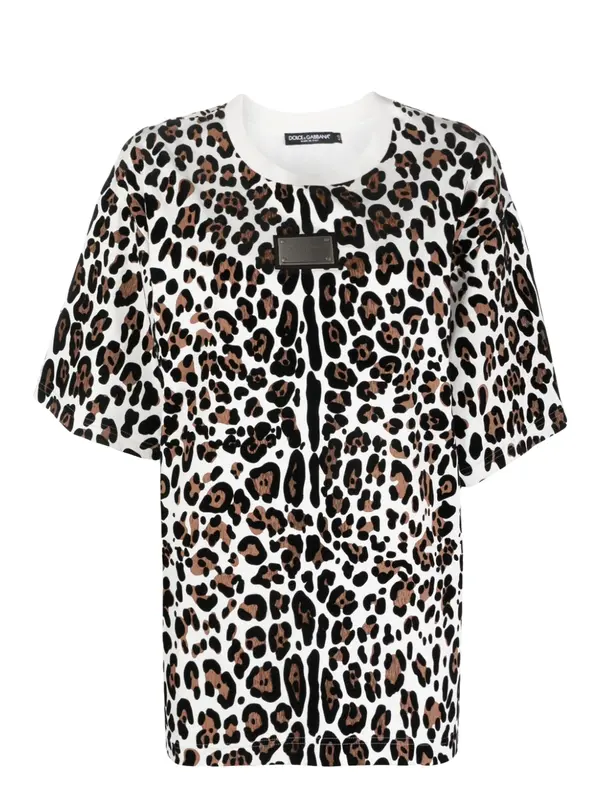 Dolce & Gabbana Leopard-print Cotton T-shirt - White