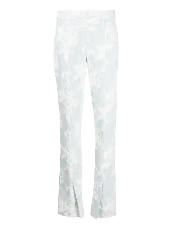 Zimmermann Floral-embroidered Straight-leg Jeans - Blue